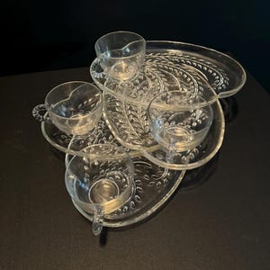 Homestead Snack Set by Federal Glass - Set of Four - Etsy