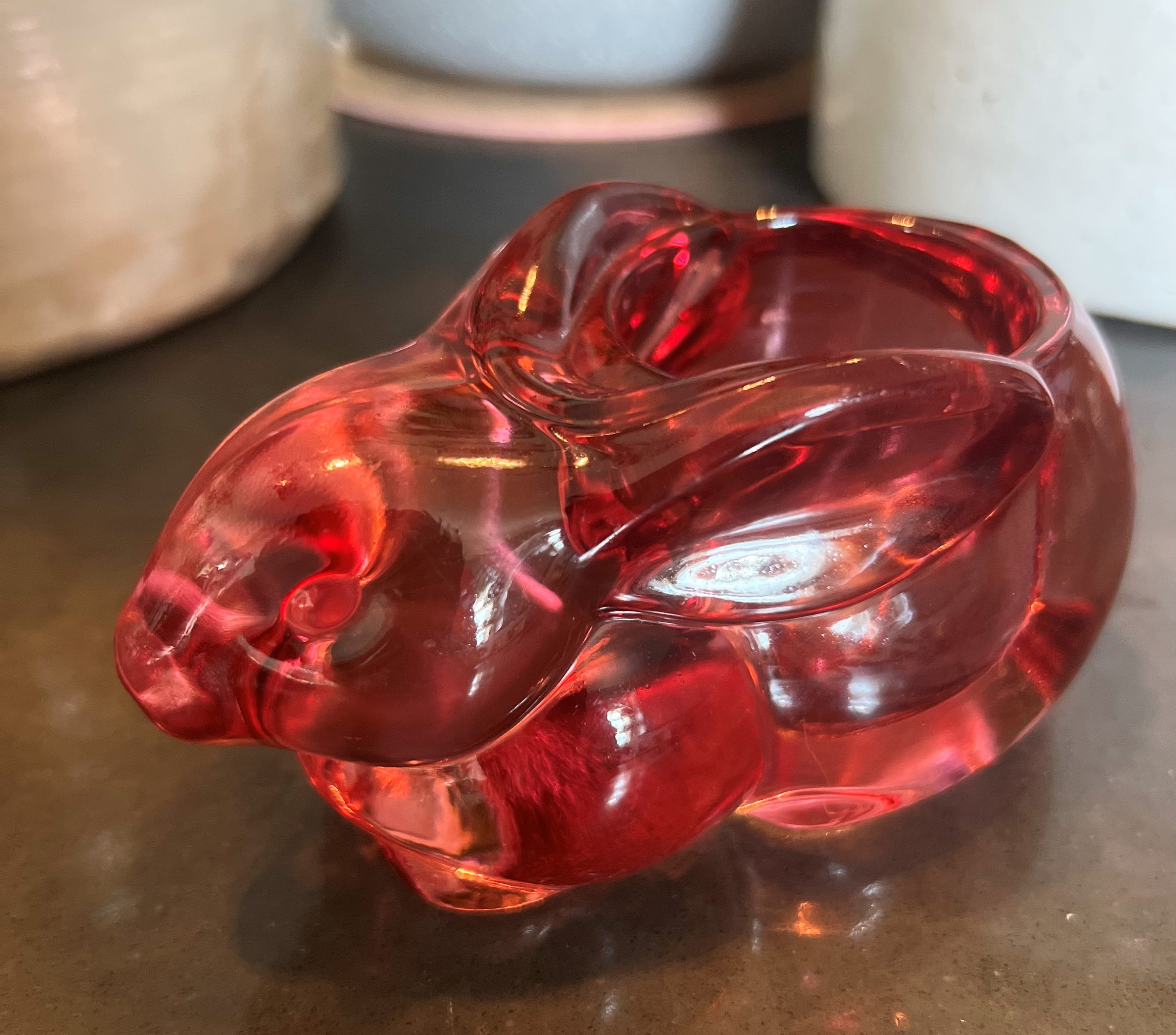 Vintage Indiana Glass Pink Glass Bunny Votive Candle Holder - Etsy
