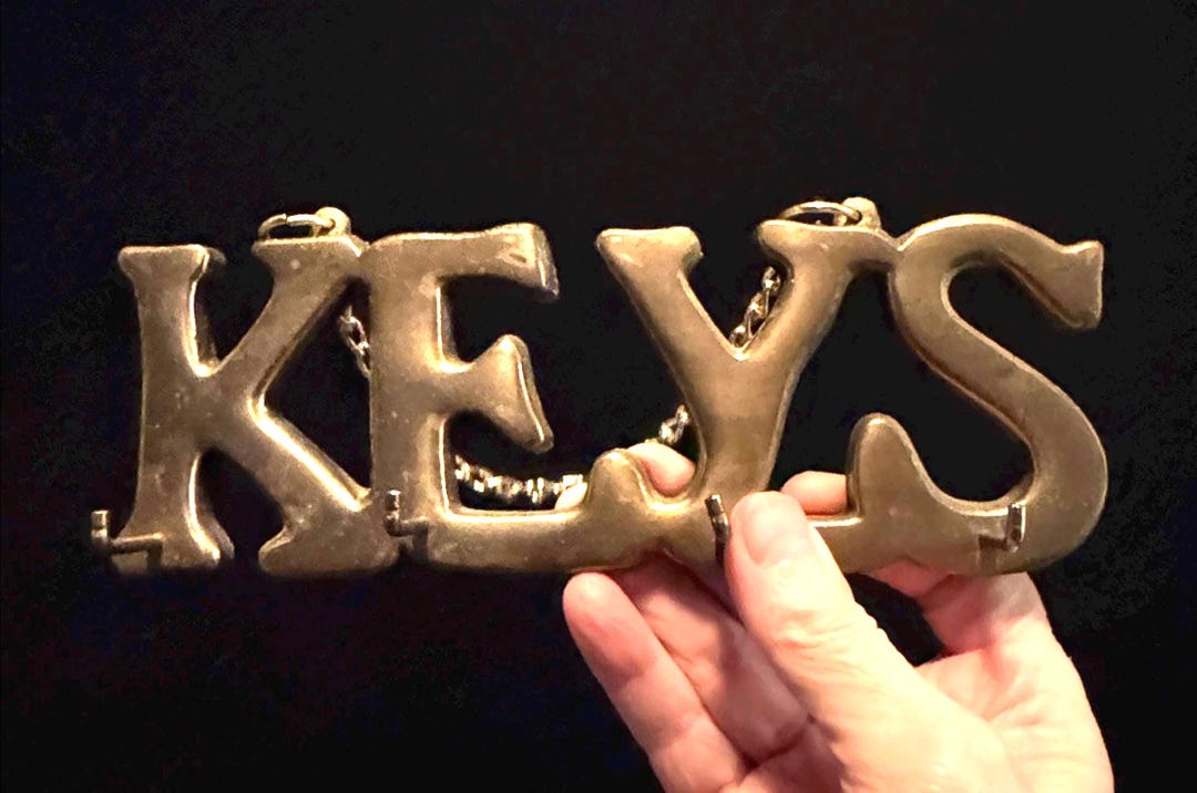 Brass Key Holder "keys" With Brass Chain - Etsy
