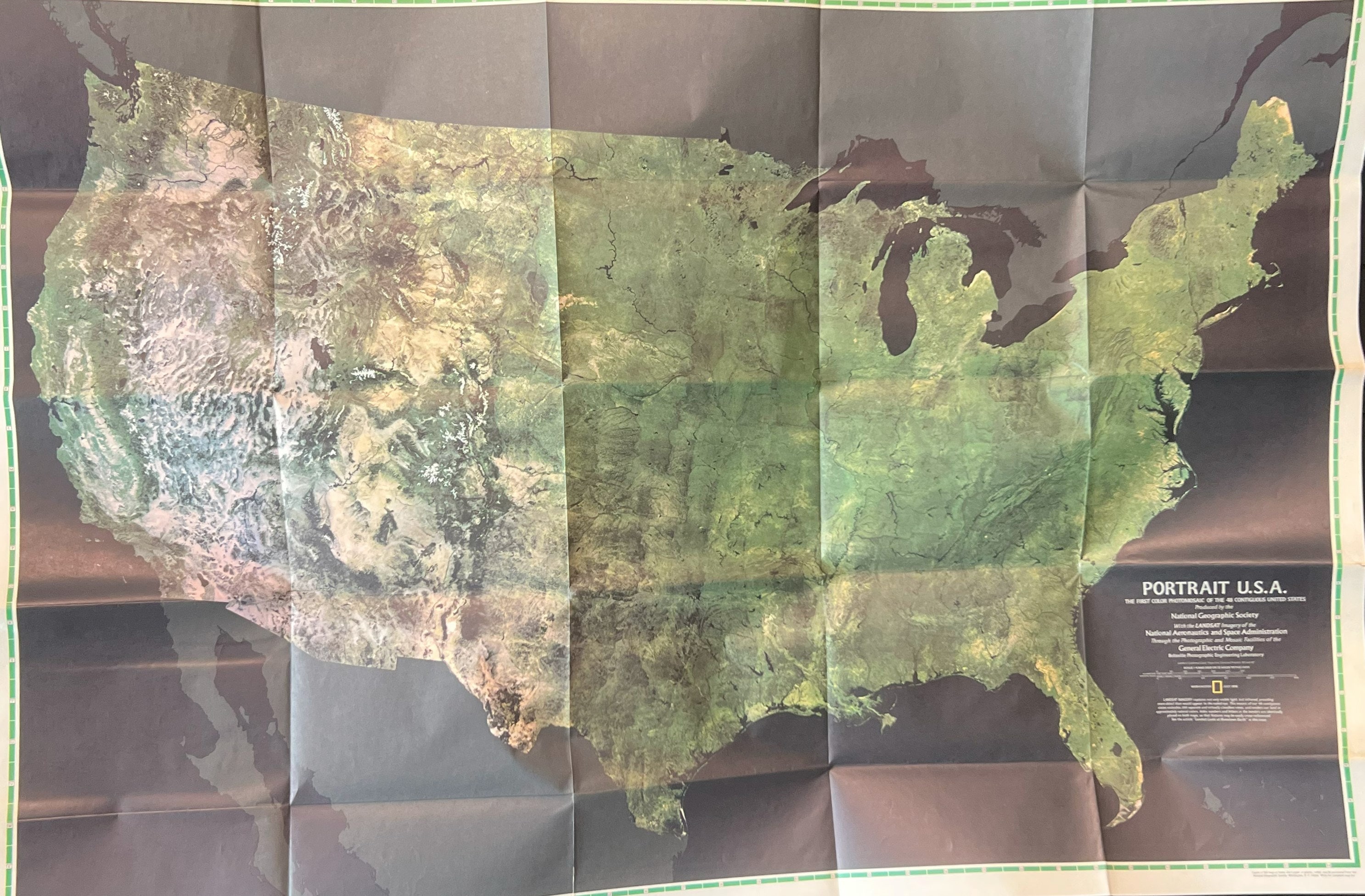 Portrait U.S.A. Photomosaic Map National Geographic Society - Etsy