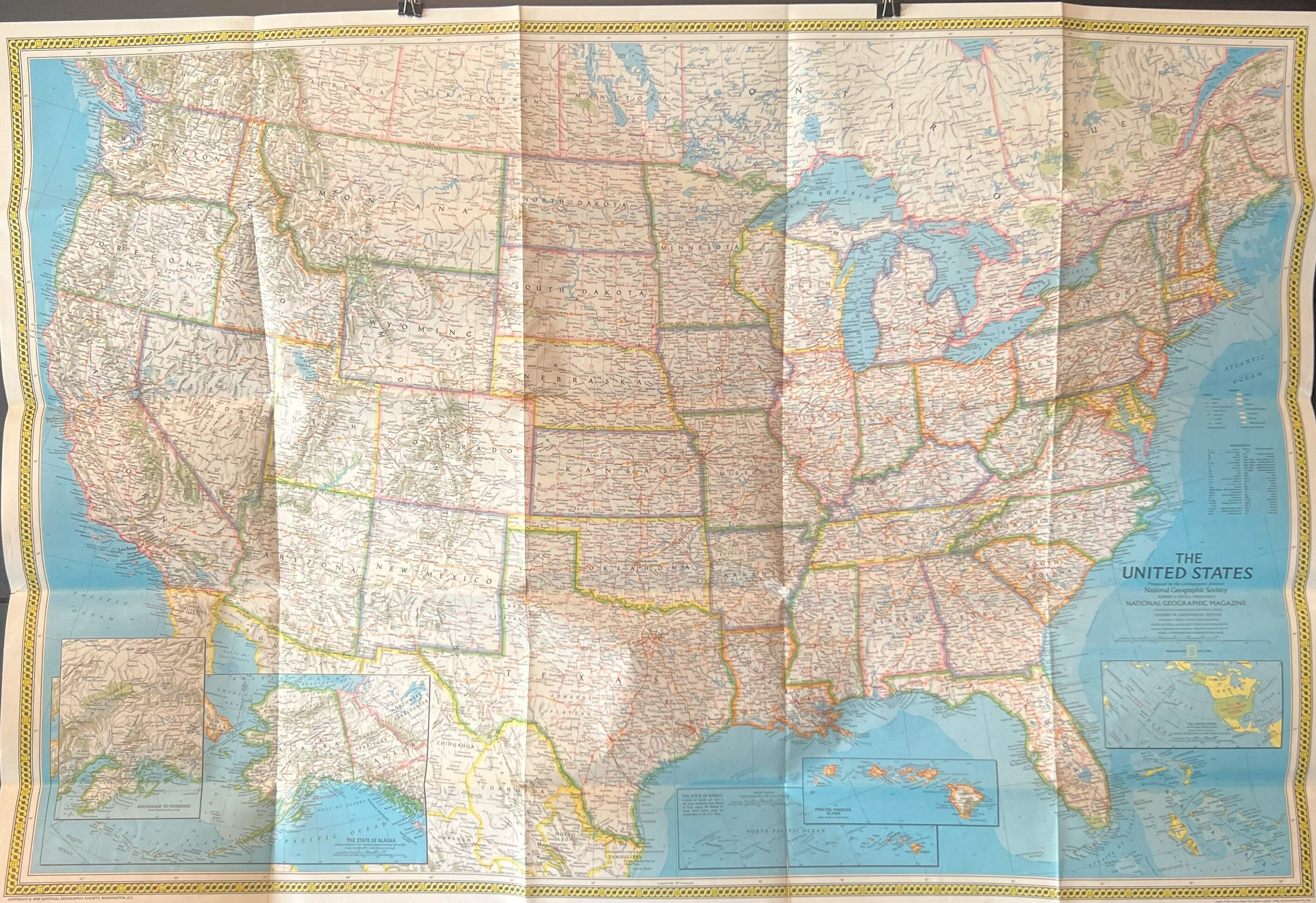 Portrait U.S.A. Photomosaic Map National Geographic Society - Etsy
