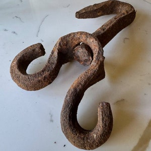 Vintage Large Hanging Hook Industrial Farm Old Rusty Hook - Etsy