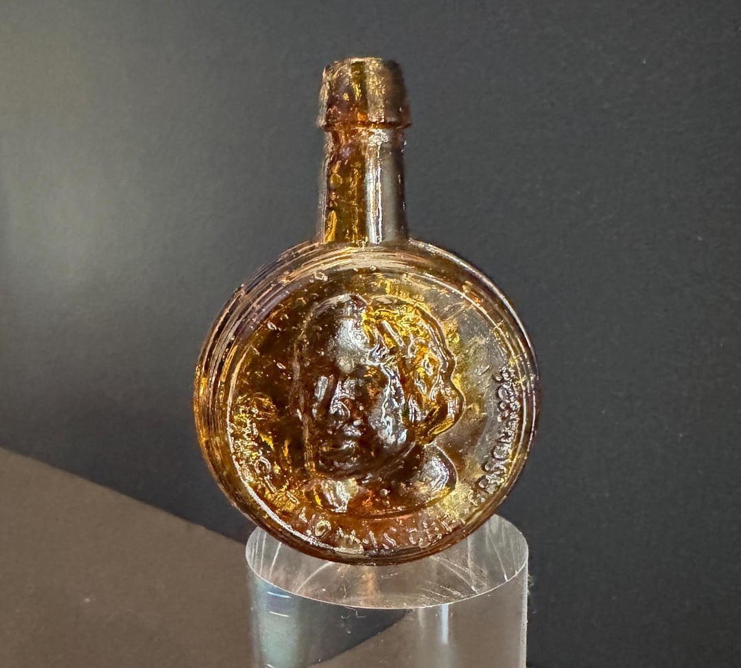 Wheaton Glass Amber Thomas Jefferson Bottle - Etsy