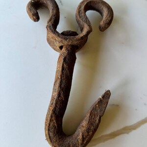 Vintage Large Hanging Hook Industrial Farm Old Rusty Hook - Etsy