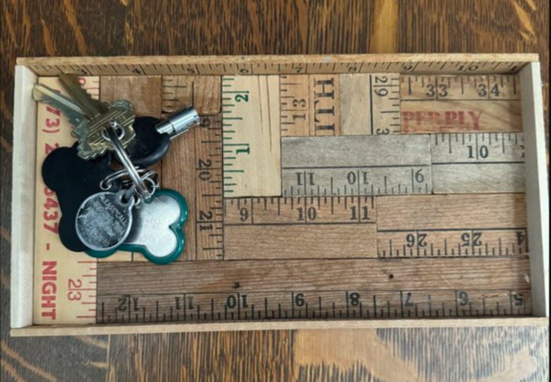 Vintage Yardsticks Handcrafted Catch All Tray - Etsy