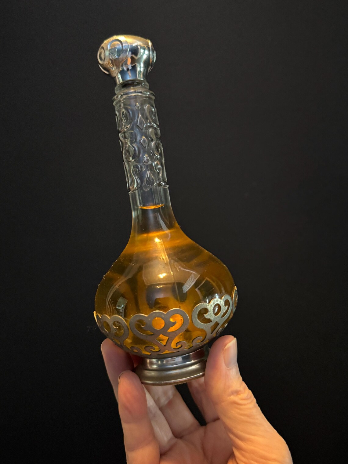 Avon Regence Cologne Glass Genie Bottle With Silver Stopper and Accents ...