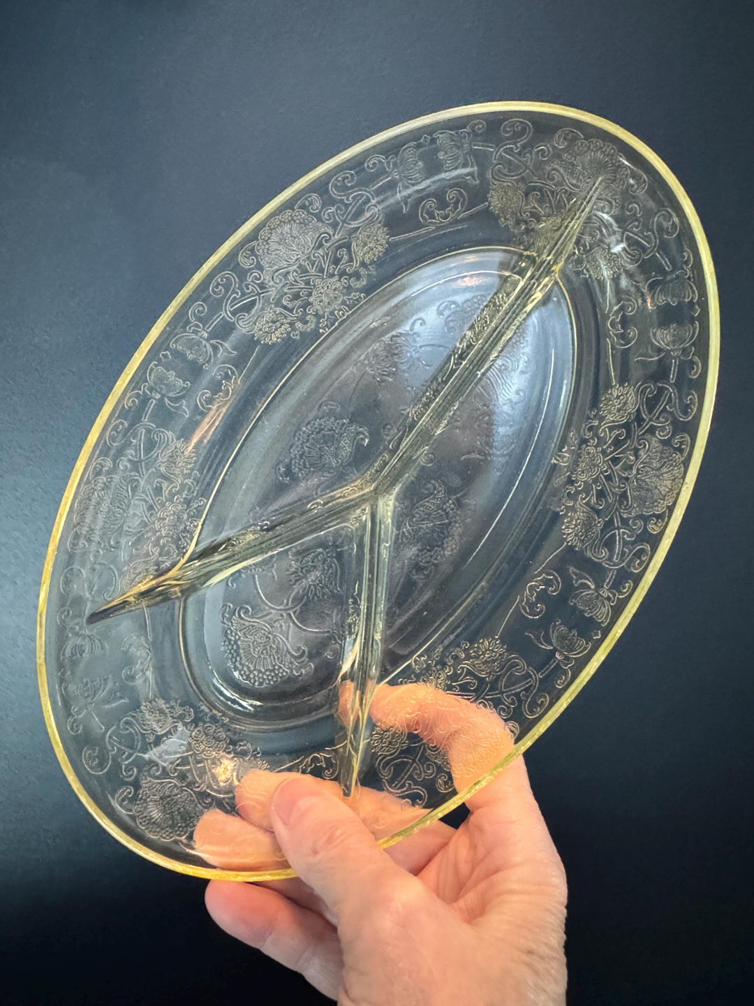 Hazel Atlas Oval Divided Relish Dish - Poppy #2 Pattern - Etsy