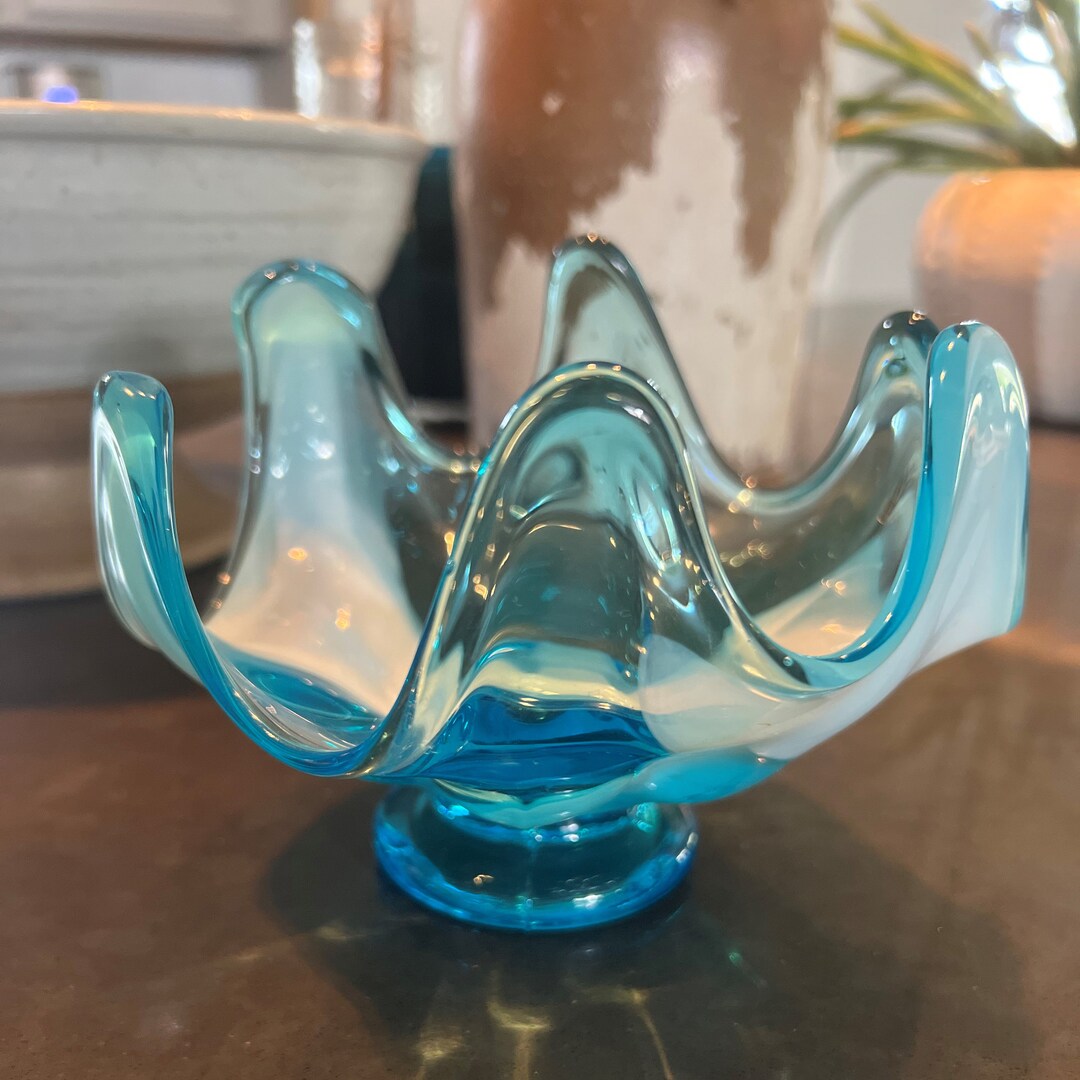 Vintage Italian Opalescent Compote Bowl - Etsy