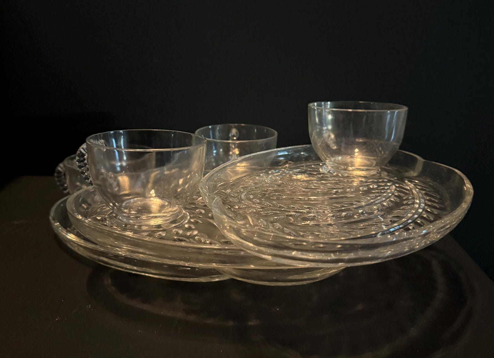 Homestead Snack Set by Federal Glass - Set of Four - Etsy