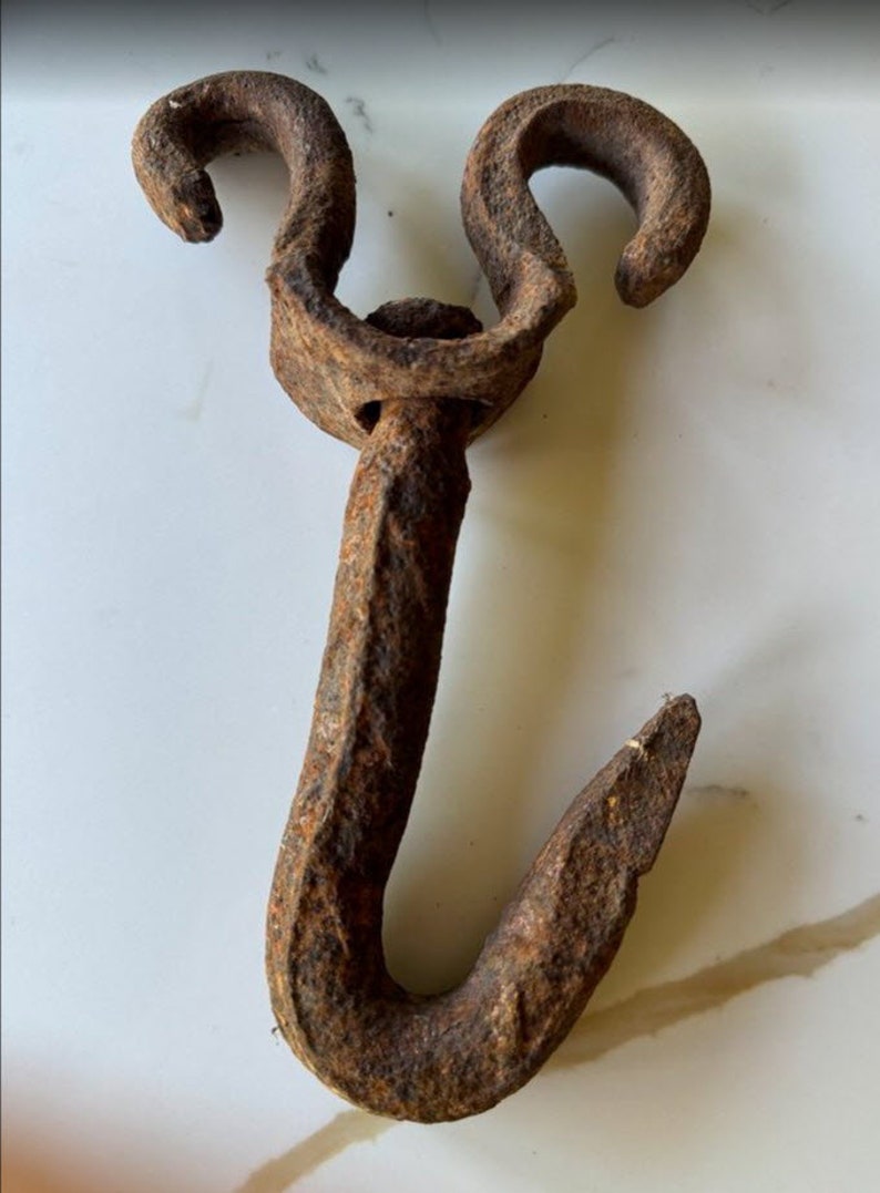 Vintage Large Hanging Hook - Industrial - Farm - Old Rusty Hook - Etsy