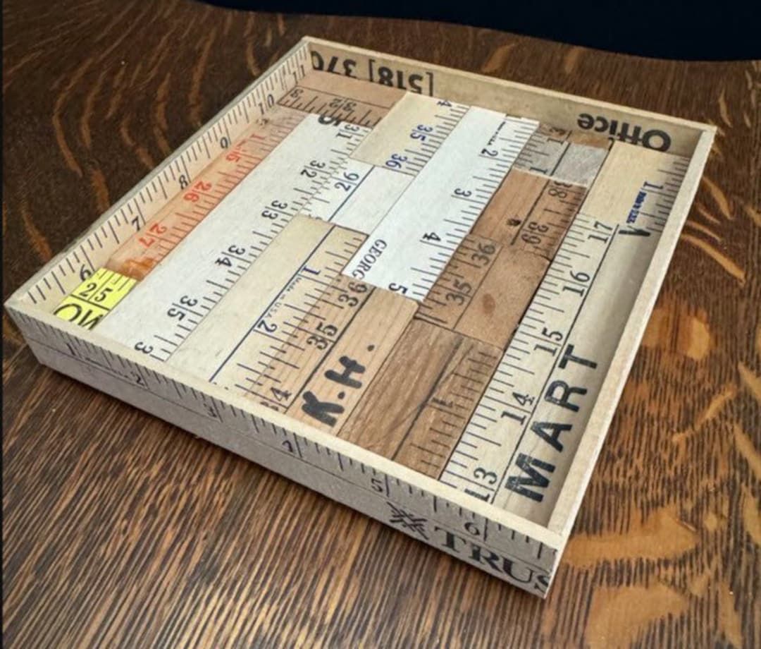 Vintage Yardsticks Catch All Tray - Tabletop Decor - Handcrafted - Etsy