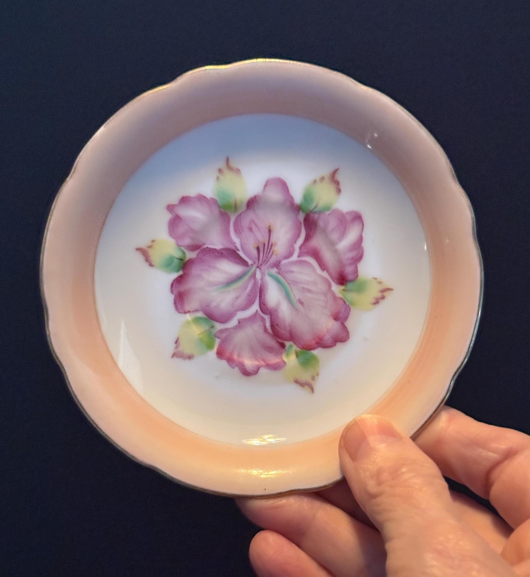 Vintage Pink Orchid Plate: Gold Trim, Made in Occupied Japan - Etsy