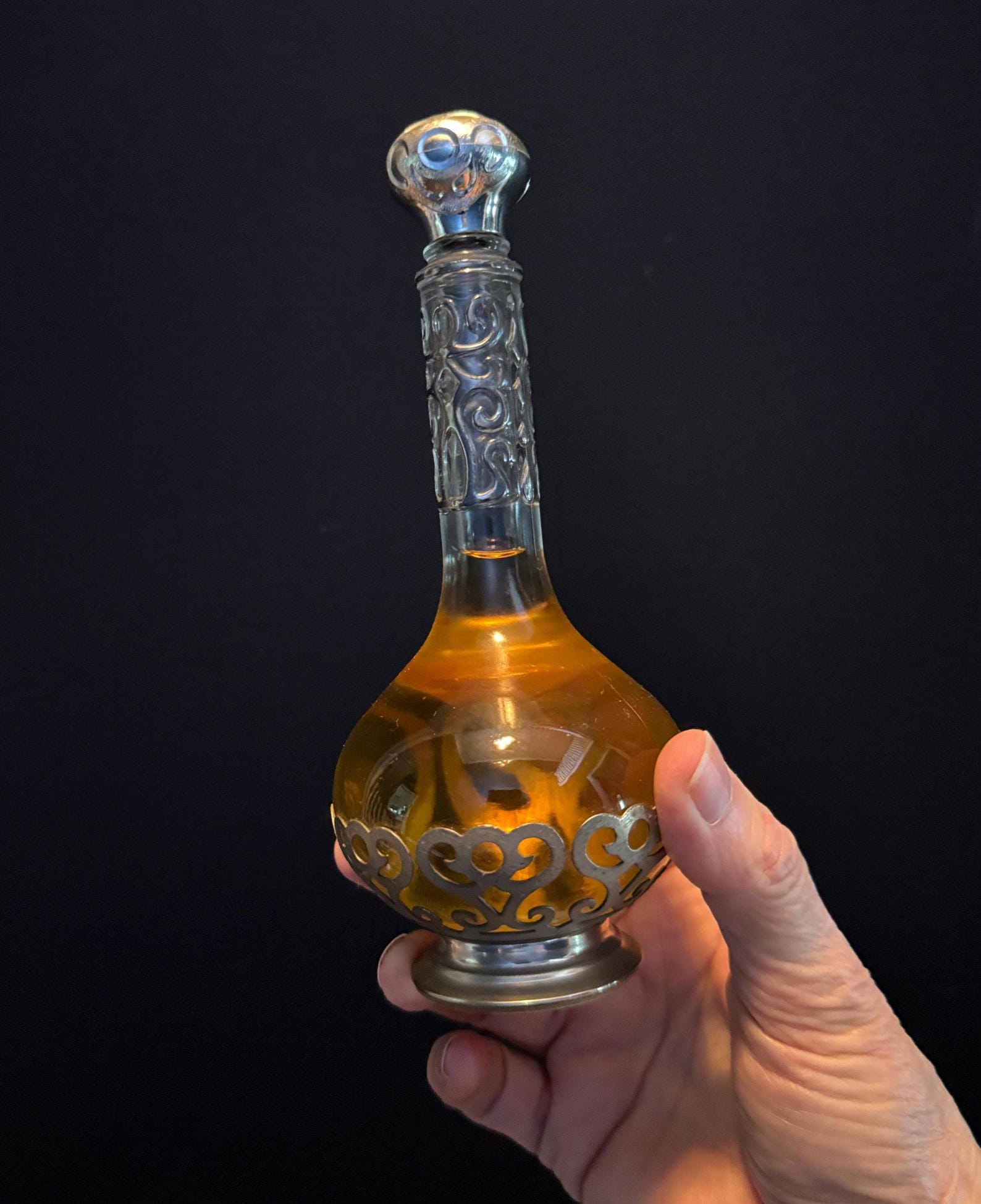 Avon Regence Cologne Glass Genie Bottle With Silver Stopper and Accents ...