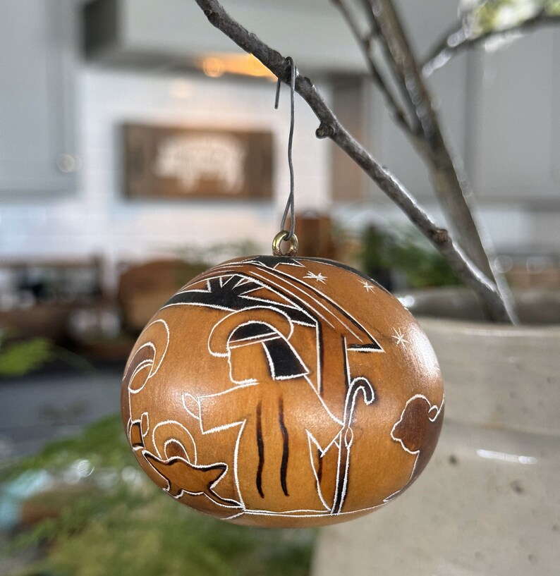 Nativity Gourd Ornament - Etsy