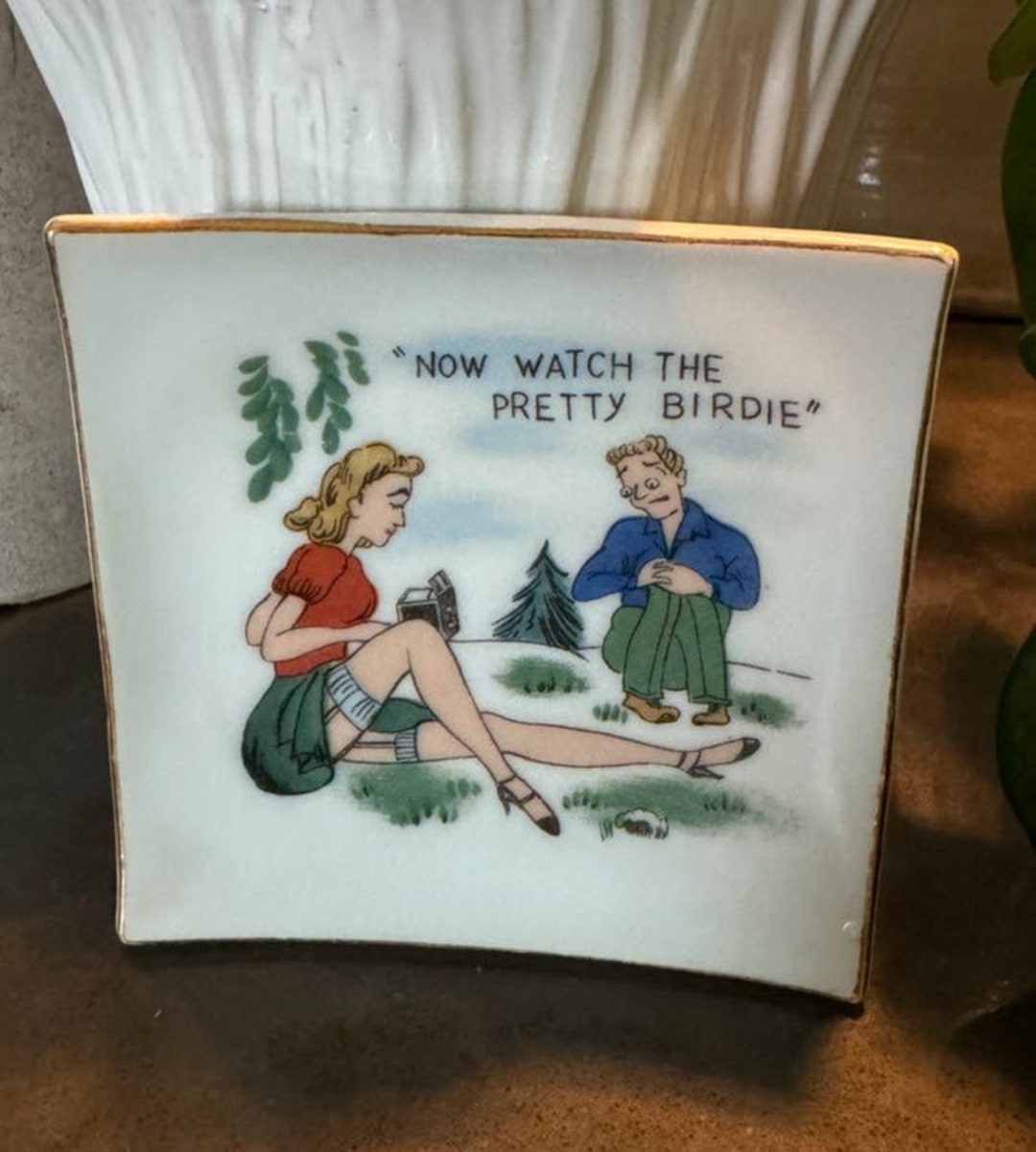 Vintage Artmark Risque Ceramic Dish - Made in Japan - "new Watch the ...