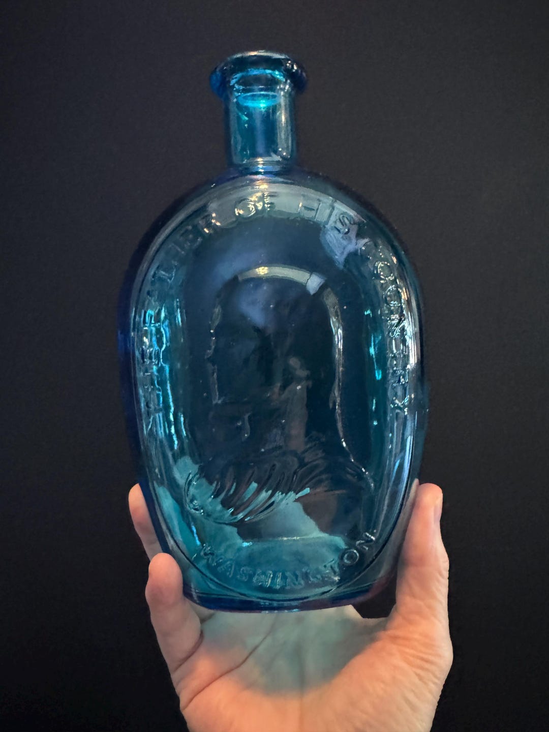 Wheaton Glass Blue George Washington Bottle - Etsy