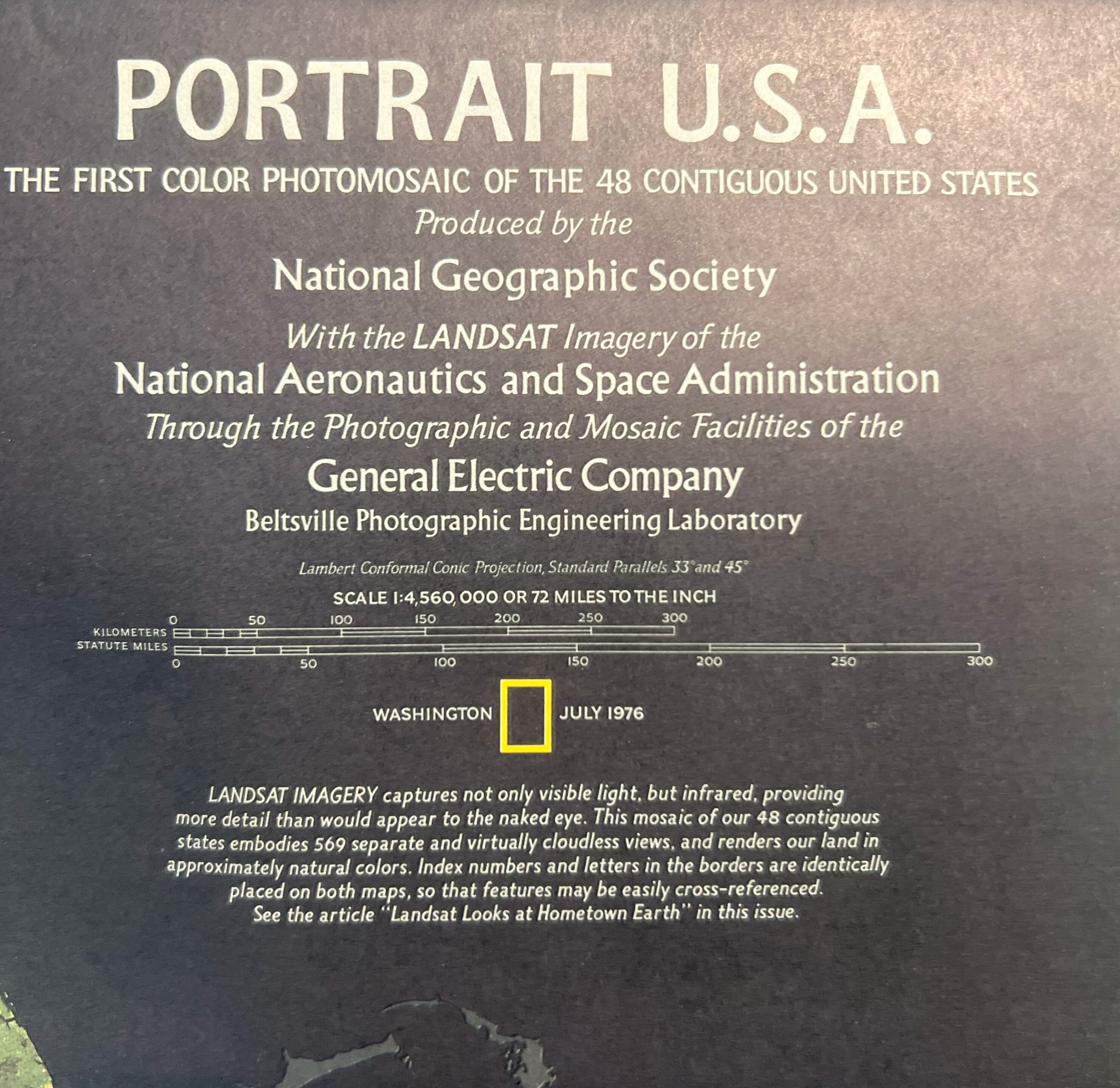 Portrait U.S.A. Photomosaic Map National Geographic Society - Etsy