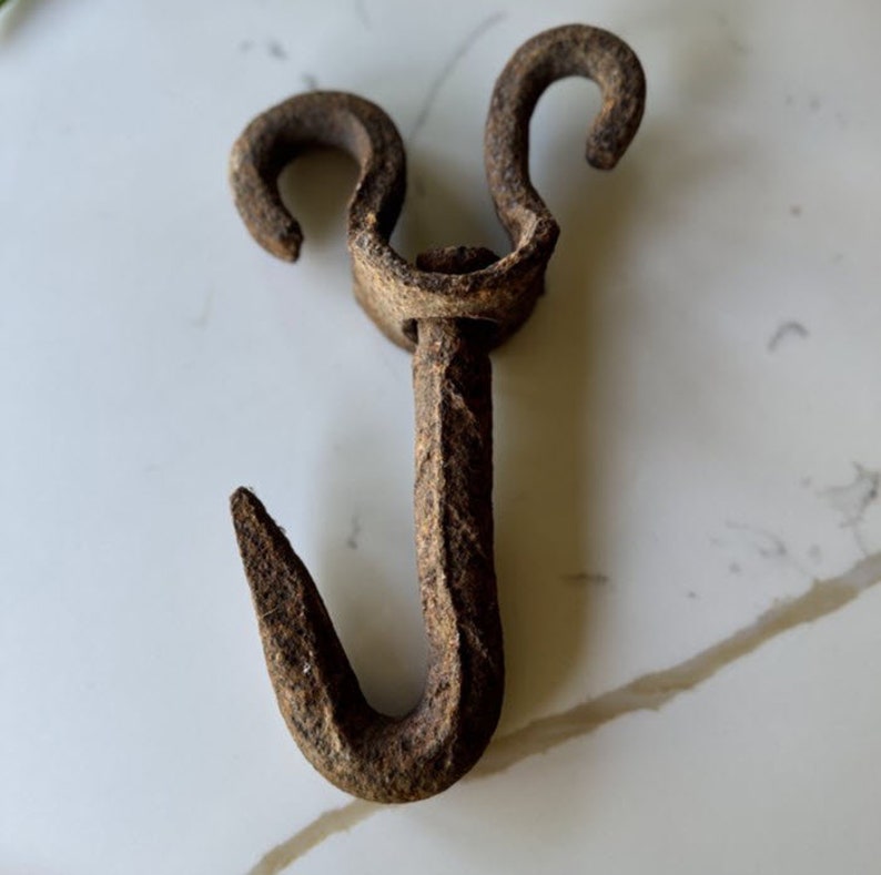 Vintage Large Hanging Hook - Industrial - Farm - Old Rusty Hook - Etsy