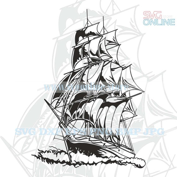 Ship SVG Dxf Png Clipart Vector Cricut Cut Cutting Cnc - Etsy