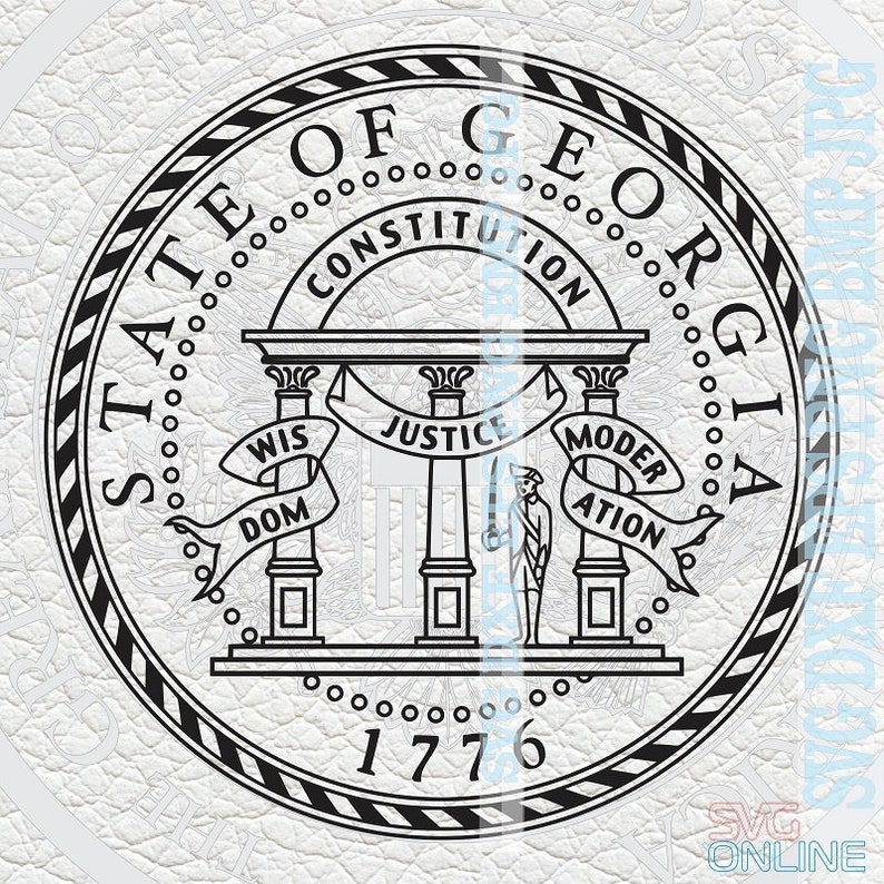 Georgia State Seal SVG Dxf Png Clipart Vector Cricut Cut Cutting Cnc ...