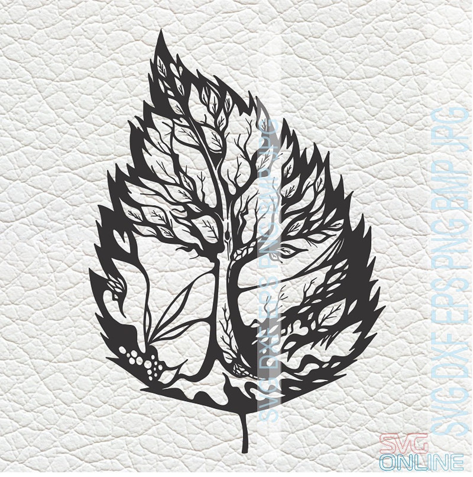 Tree Leaf SVG Dxf Png Clipart Vector Cricut Cut Cutting Cnc - Etsy
