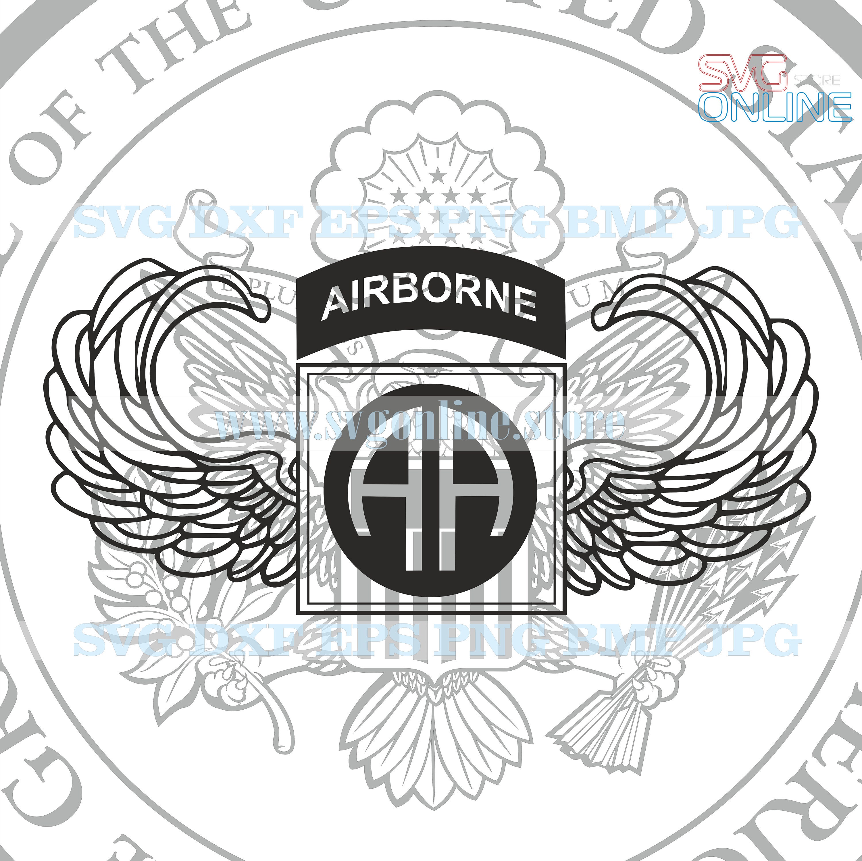 82nd Airborne Jump Wings SVG dxf png clipart vecteur coupe - Etsy France