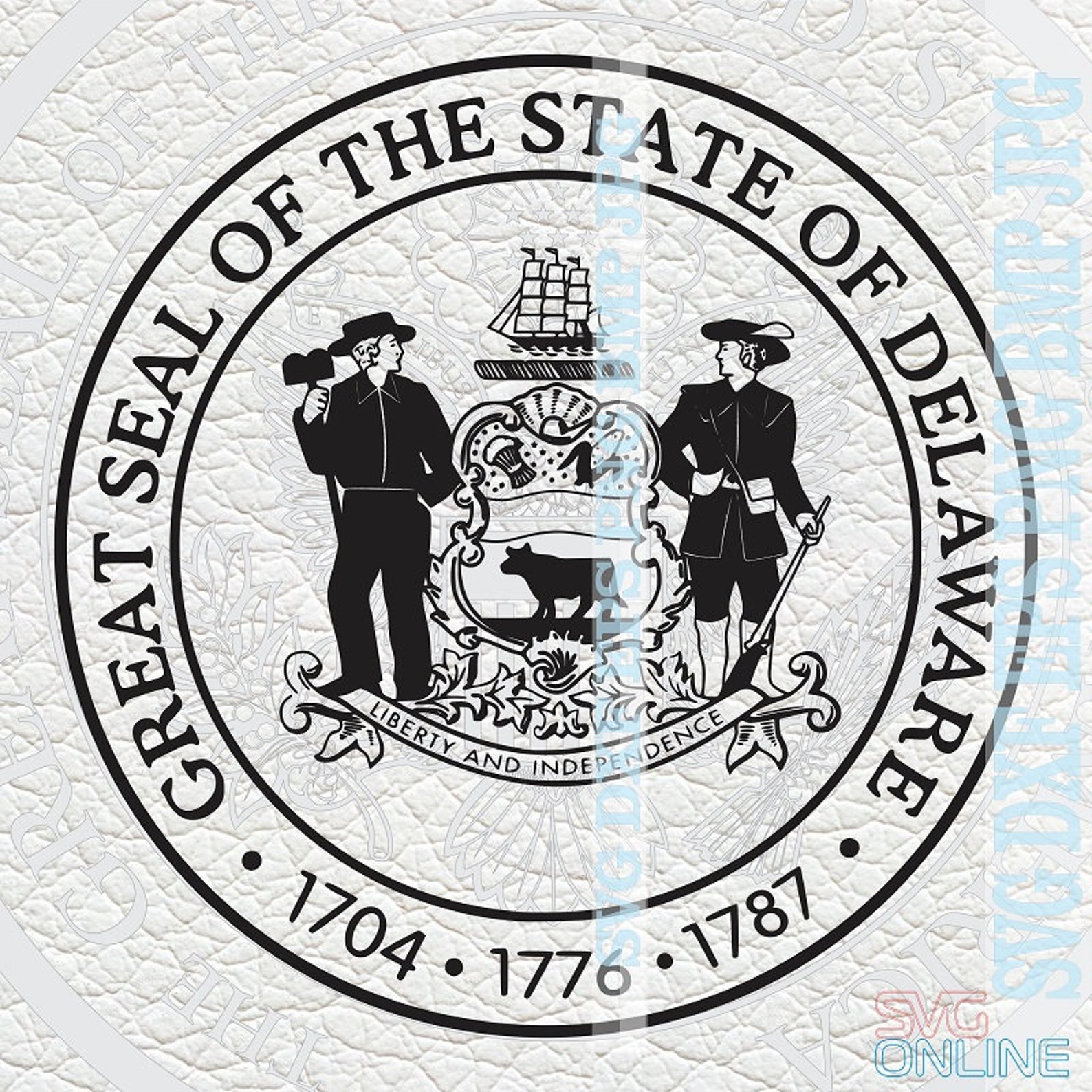 Delaware State Seal SVG Dxf Png Clipart Vector Cricut Cut - Etsy