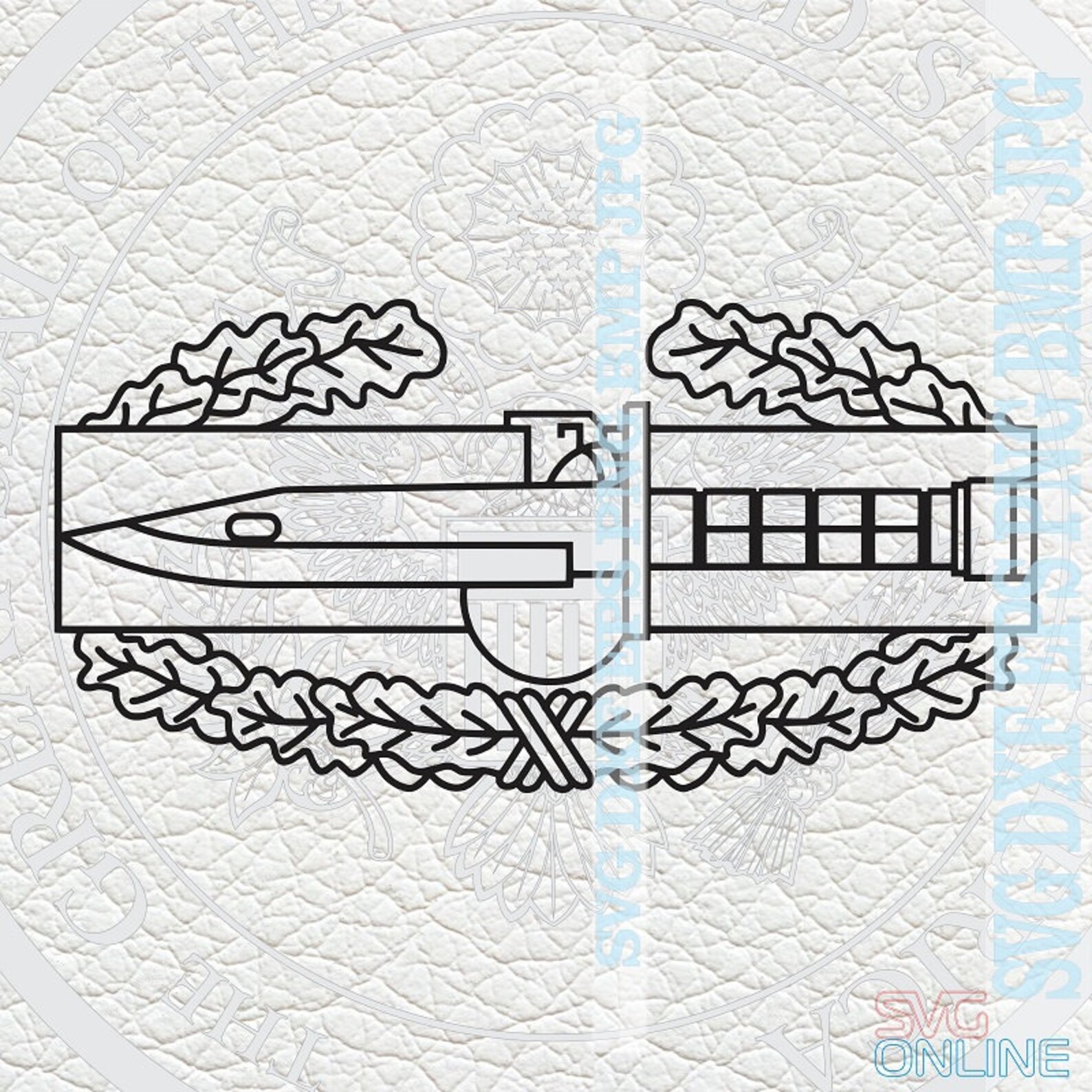 Army Combat Action Badge 1st Award SVG dxf png clipart vector | Etsy