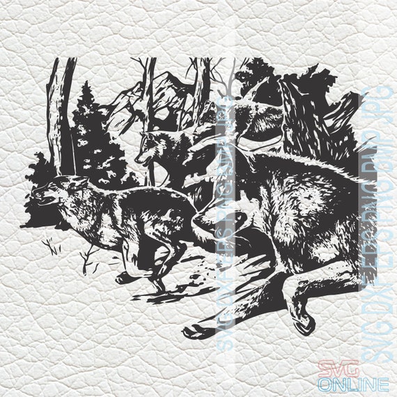 Wolves SVG Dxf Png Clipart Vector Cricut Cut Cutting Cnc | Etsy