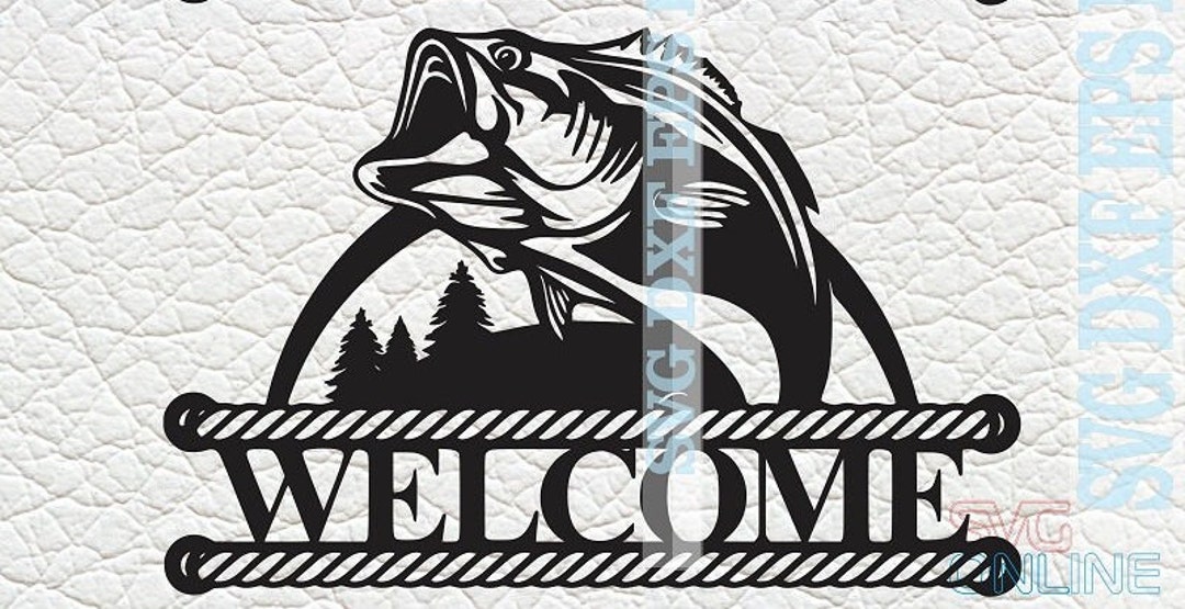 Fish Welcome Sign SVG Dxf Png Clipart Vector Cricut Cut Cutting Cnc - Etsy