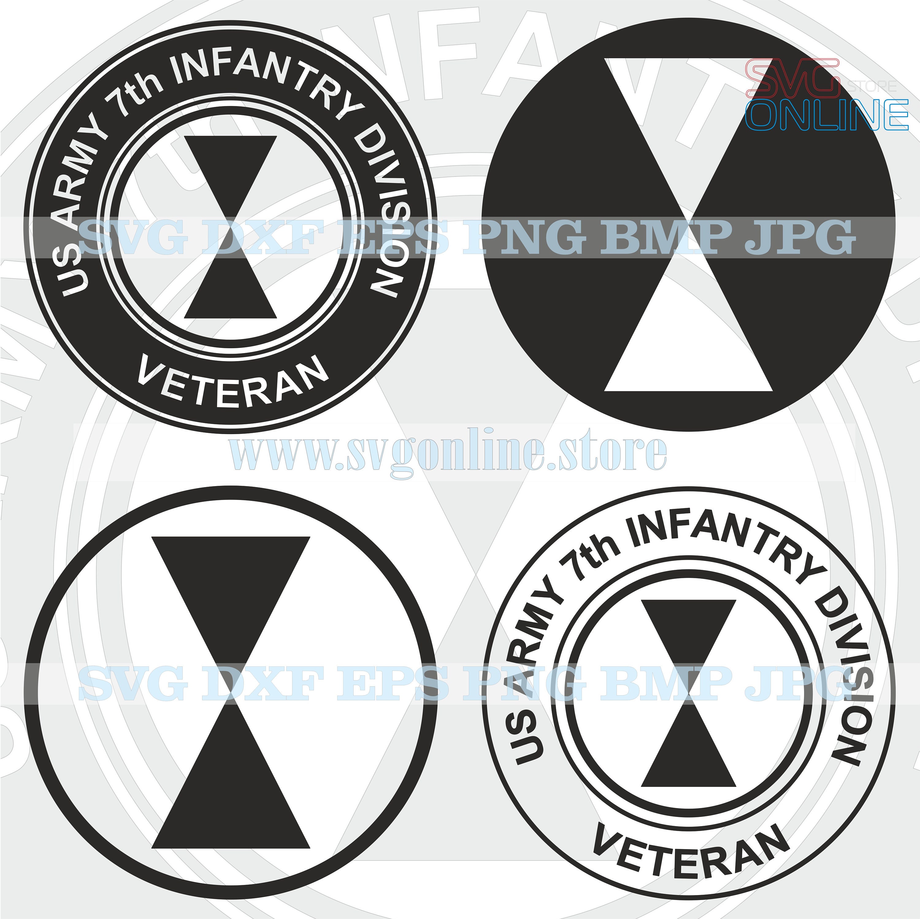 US Army 7th Infantry Division SVG dxf png clipart vector | Etsy