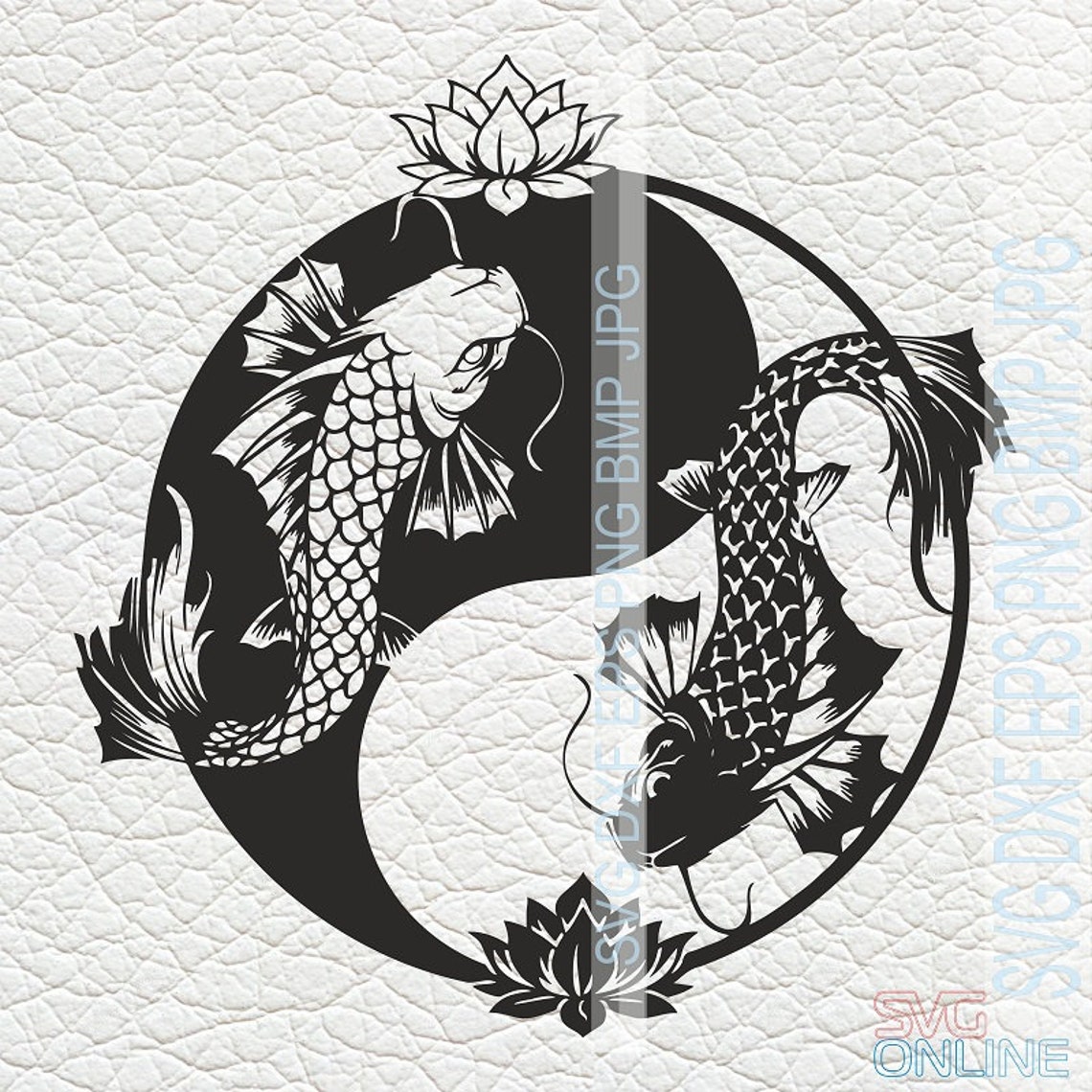 Fish Yin and Yang SVG Dxf Png Clipart Vector Cricut Cut - Etsy