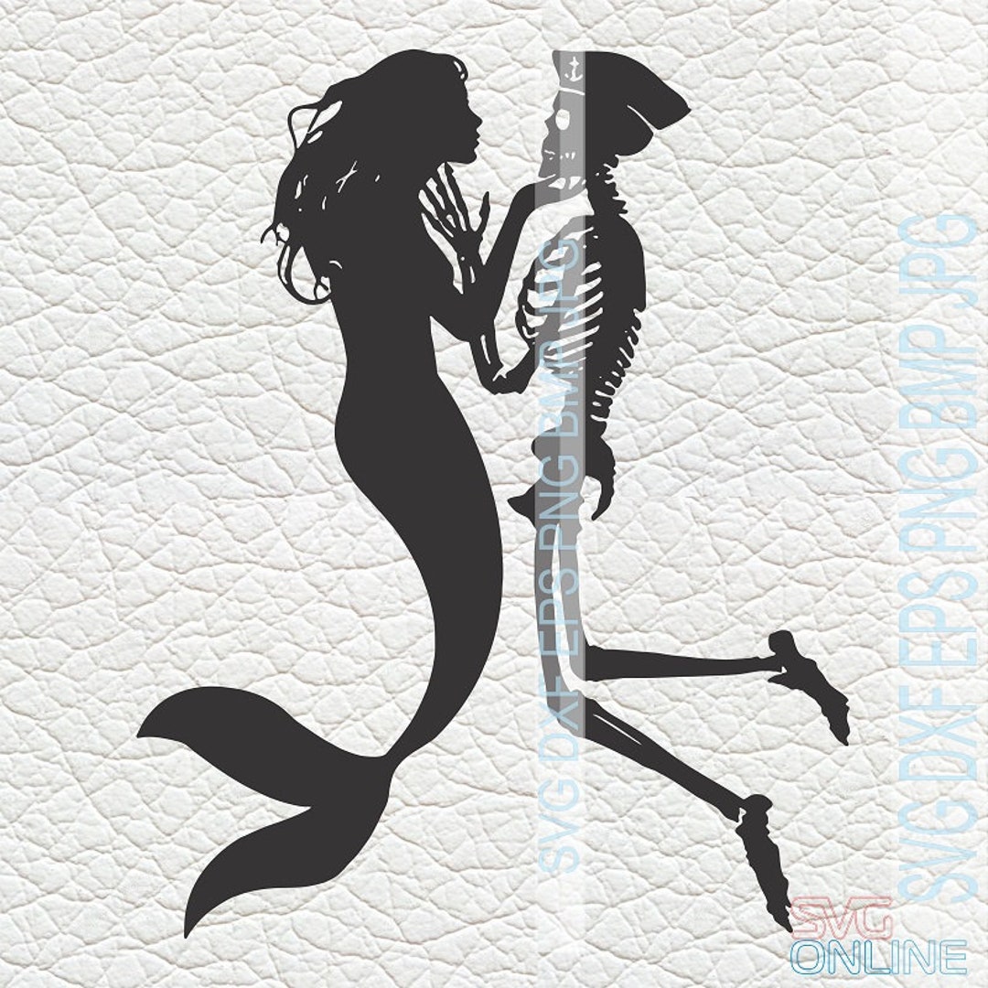 Mermaid and Skeleton SVG Dxf Png Clipart Vector Cricut Cut Cutting Cnc ...