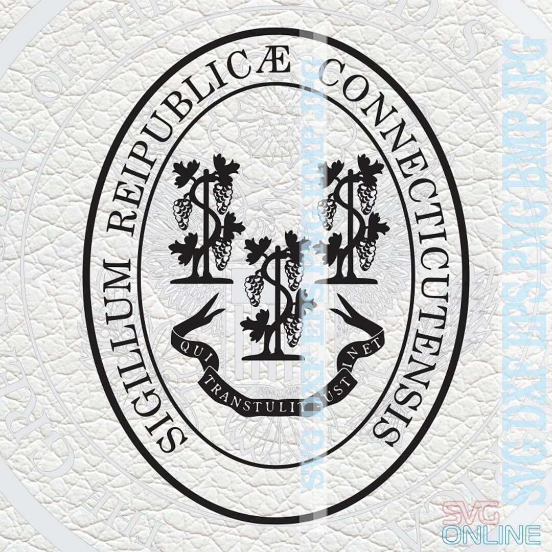 Connecticut State Seal SVG Dxf Png Clipart Vector Cricut Cut Cutting ...