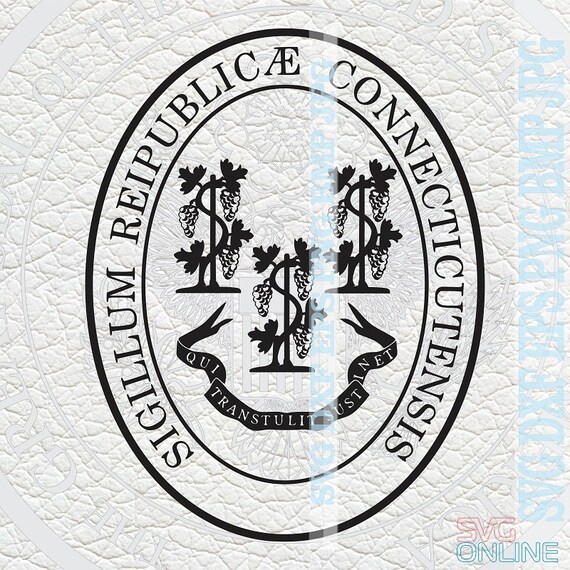 Connecticut State Seal SVG dxf png clipart vector cricut cut | Etsy