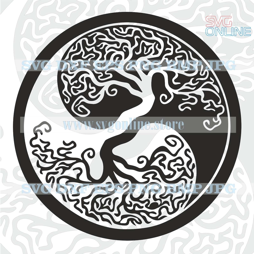 Yin and Yang Tree SVG Dxf Png Clipart Vector Cricut Cut Cutting Cnc - Etsy