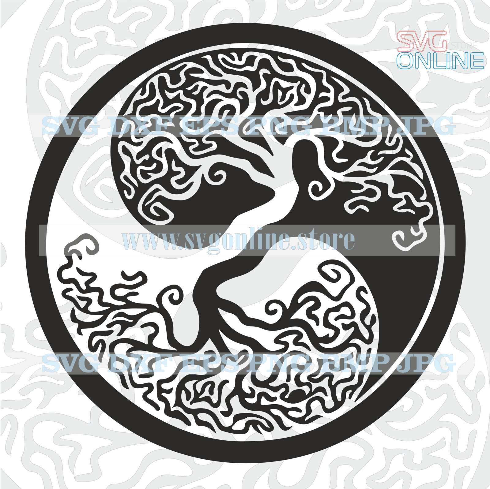 Yin and Yang Tree SVG Dxf Png Clipart Vector Cricut Cut Cutting Cnc - Etsy
