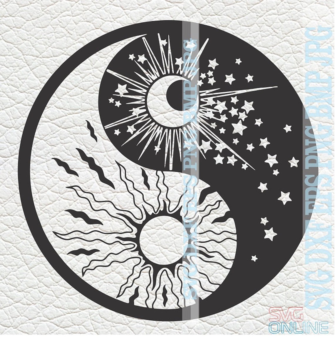 Sun and Moon Yin and Yang SVG Dxf Png Clipart Vector Cricut | Etsy