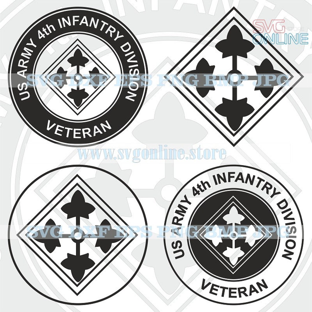 4th Infantry Division SVG Dxf Clipart Vector Cricut Cut Cutting Cnc ...