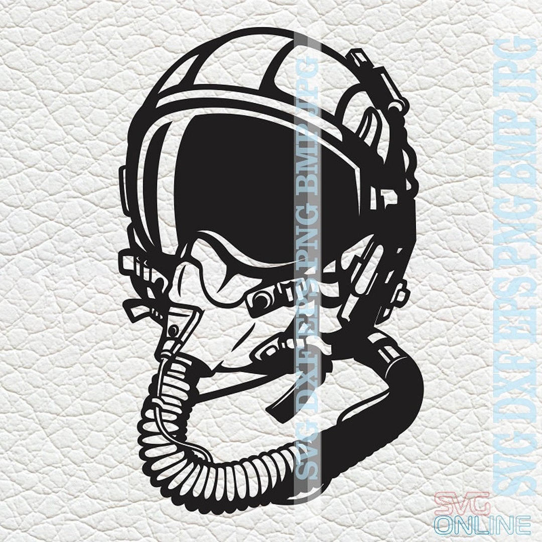 Military Pilot Helmet SVG Dxf Png Clipart Vector Cricut Cut Cutting Cnc ...