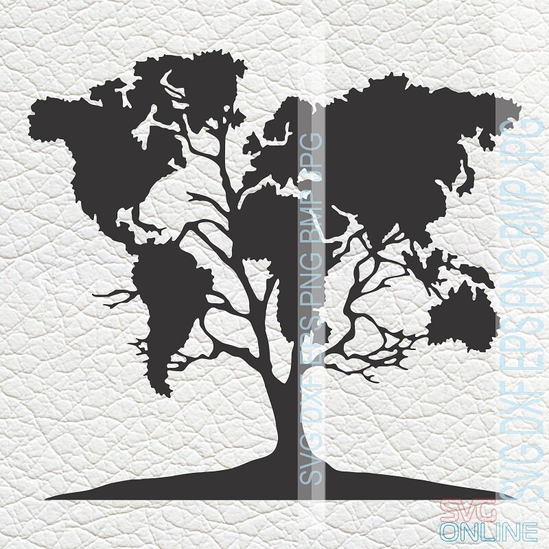 Globe Tree SVG Dxf Png Clipart Vector Cricut Cut Cutting Cnc | Etsy