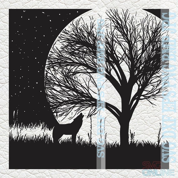 Howling Wolf SVG Dxf Png Clipart Vector Cricut Cut Cutting Cnc - Etsy
