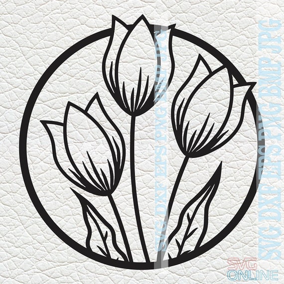 Flowers Tulips SVG Dxf Png Clipart Vector Cricut Cut Cutting | Etsy