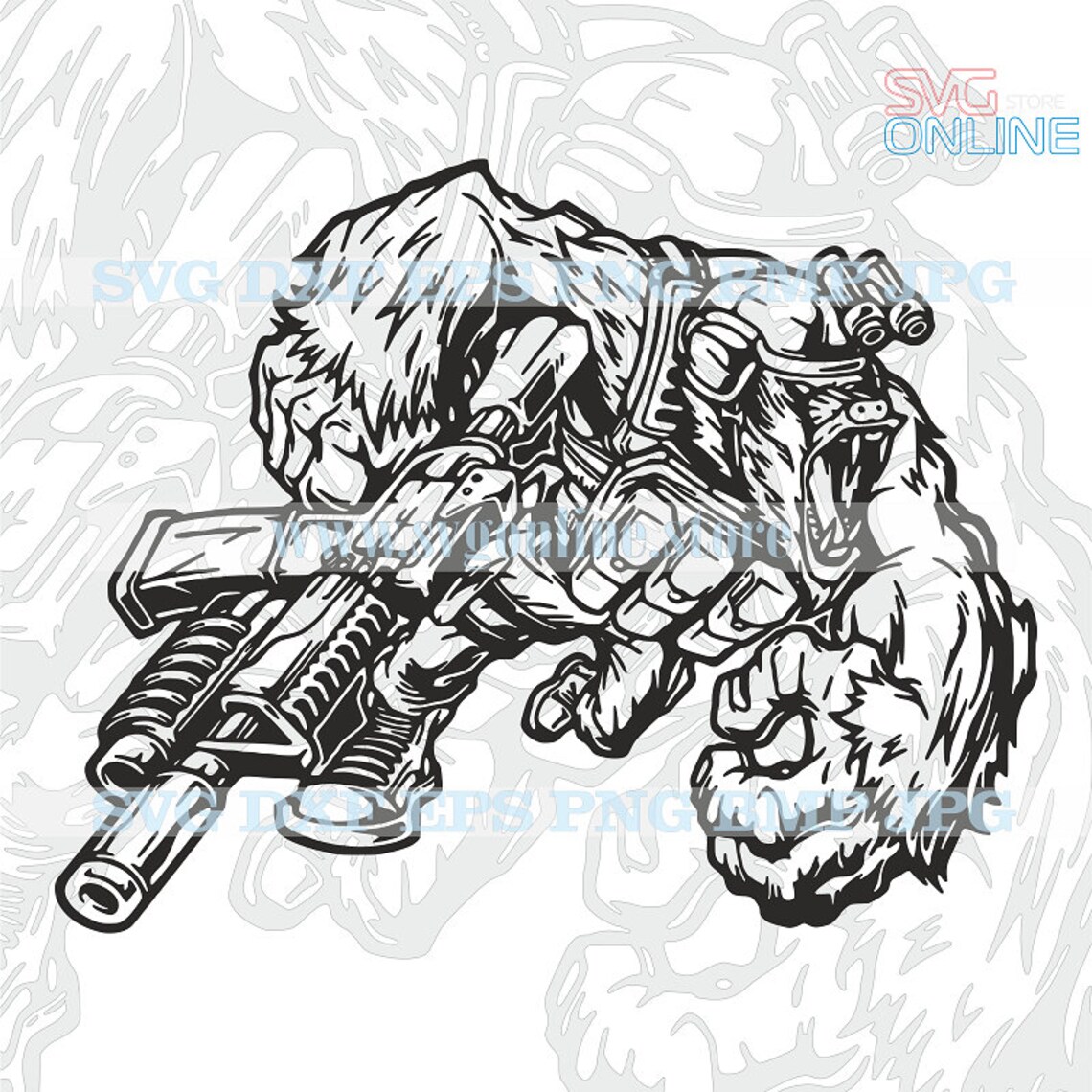 Warrior Monkey SVG Dxf Png Clipart Vector Cricut Cut Cutting | Etsy