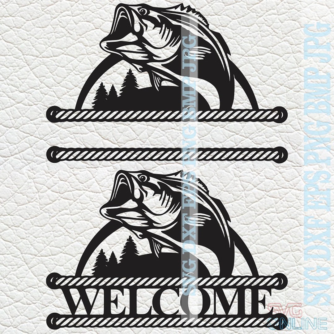Fish Welcome Sign SVG Dxf Png Clipart Vector Cricut Cut - Etsy