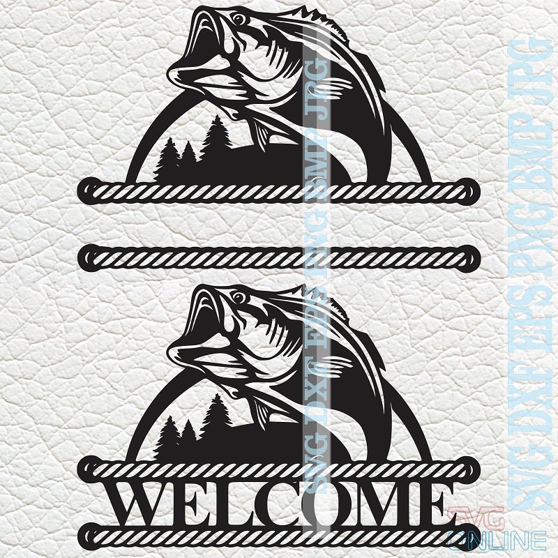 Fish Welcome Sign SVG Dxf Png Clipart Vector Cricut Cut - Etsy