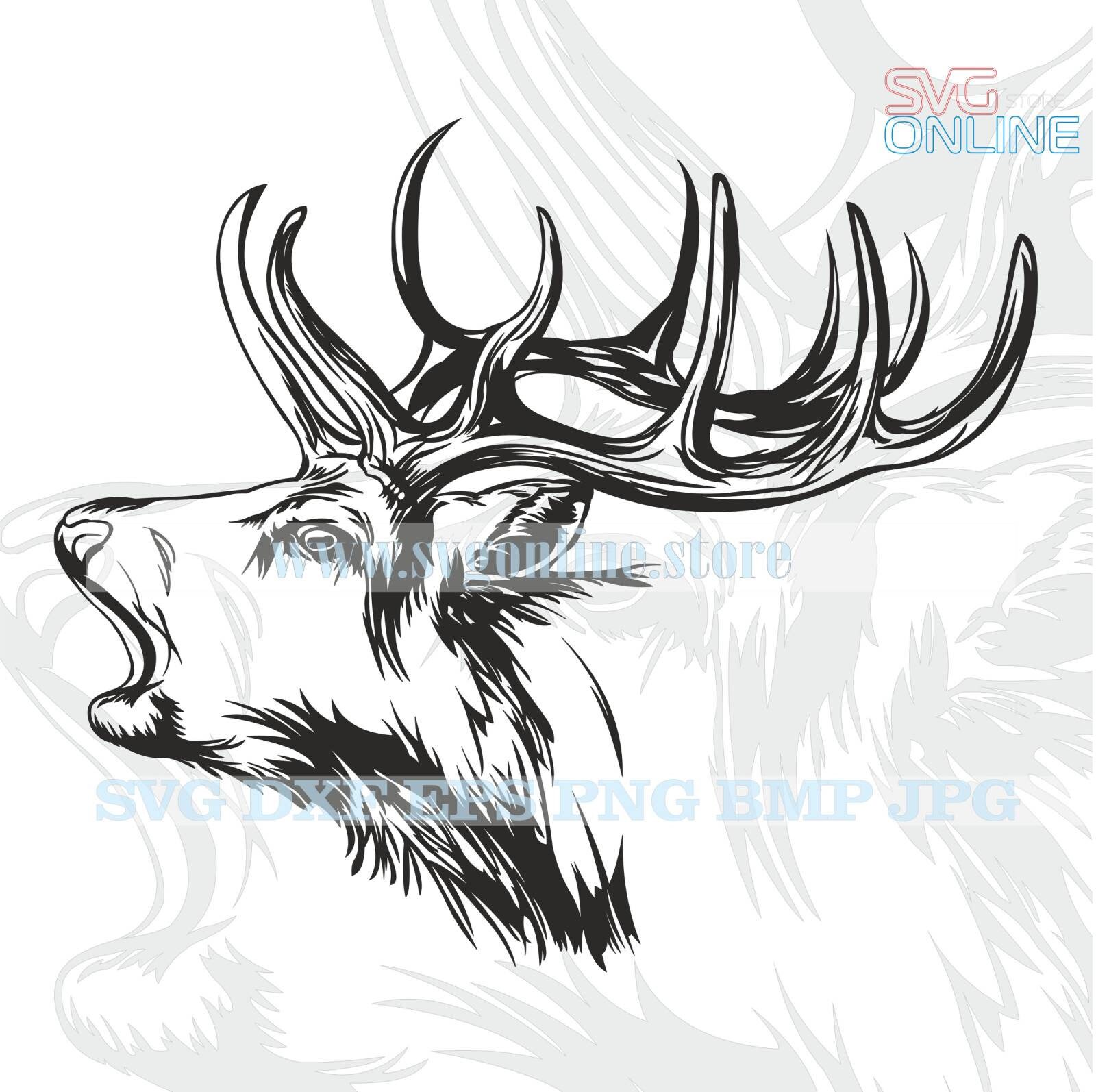Screaming Deer SVG Dxf Png Clipart Vector Cricut Cut Cutting Cnc - Etsy