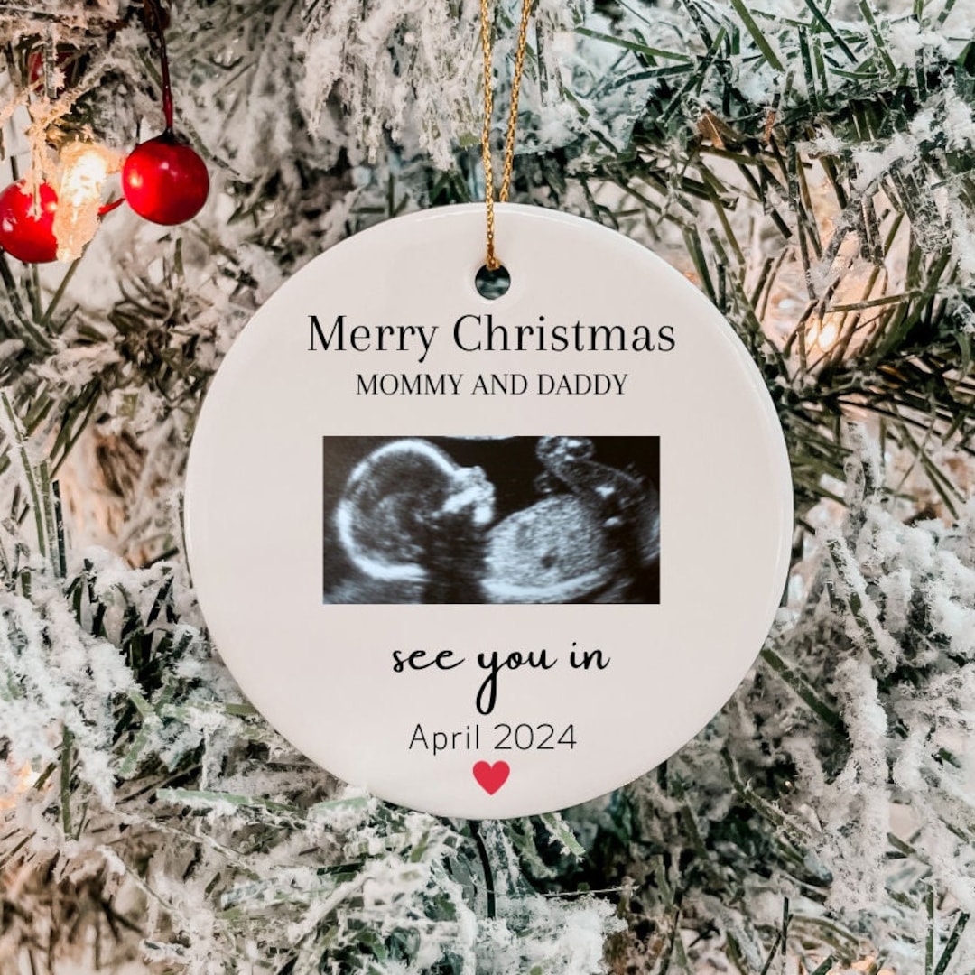 Pregnancy Christmas Ornament From Baby, Ultrasound Photo Ornament, Baby ...