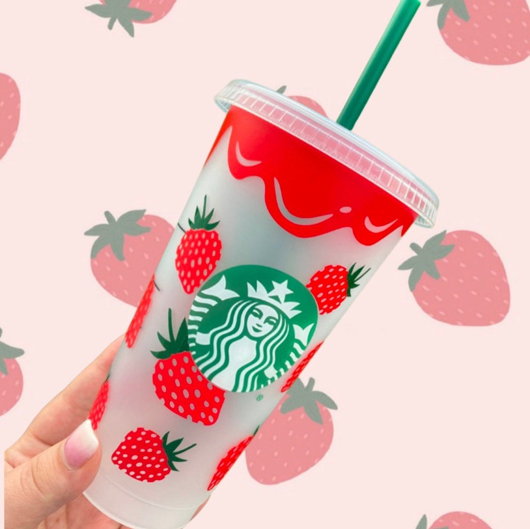 Strawberry Drip Starbucks Cold Cup, Venti Starbucks Summer Tumbler ...