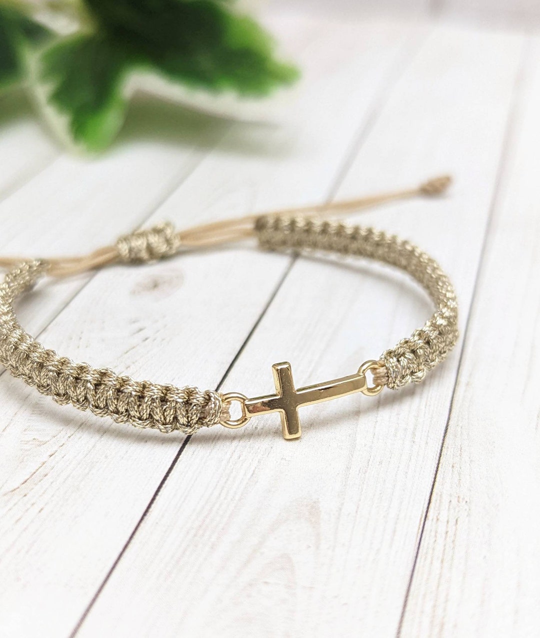 Cross Bracelet Macrame Bracelet Catholic Bracelet Pulsera - Etsy